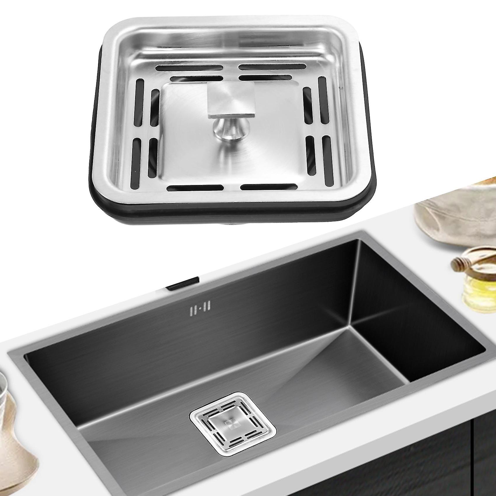 Stainless Steel Square Sink Strainer Plug Kitchen Sink Drain Mesh ...