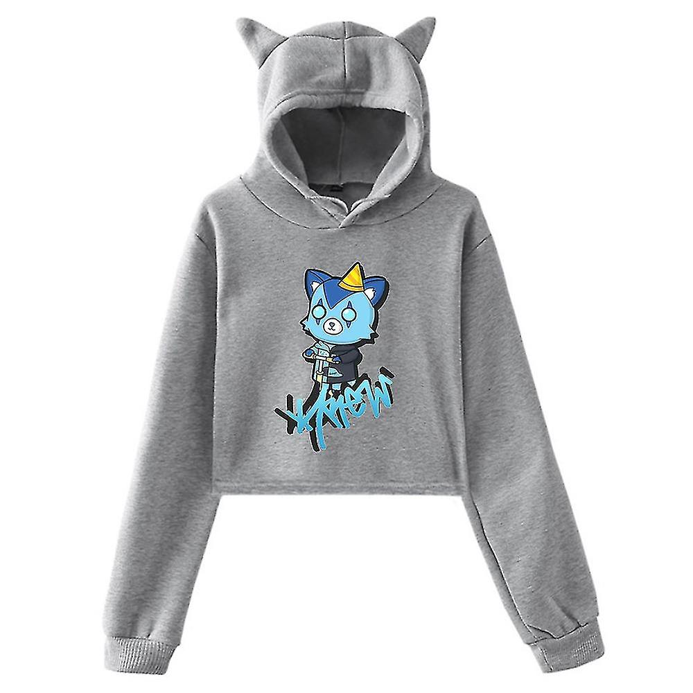 Itsfunneh Krew District Merch Pullover Cat Ear Hoodie Long Sleeve ...