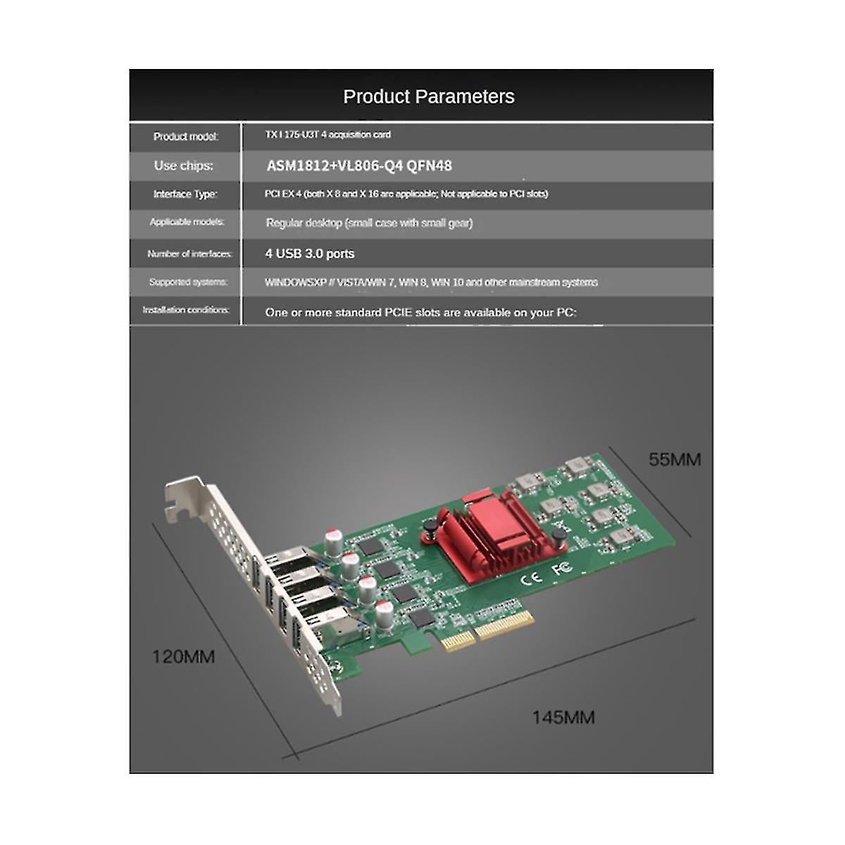 4-port Usb 3.0 Visual Capture Card 20g Standalone 4-channel Expansion ...