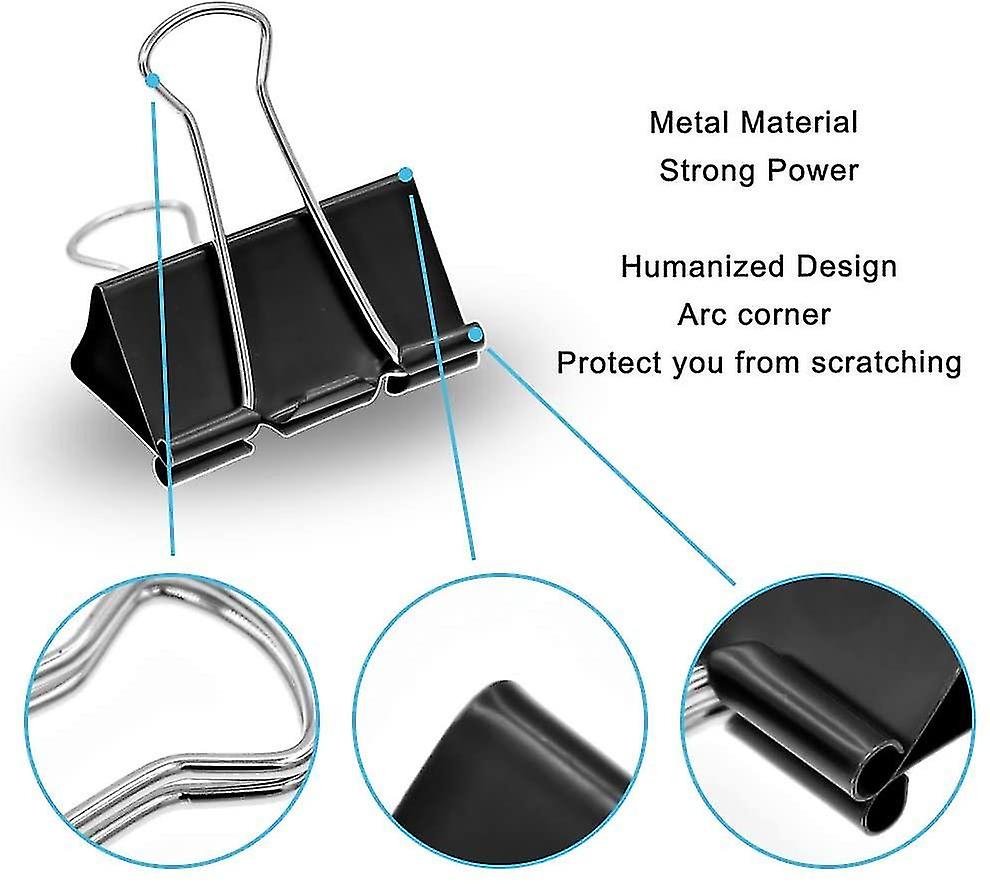 Extra Large Binder Clips, 2 Inch Width, Pack Of 10, Ideal For Office ...