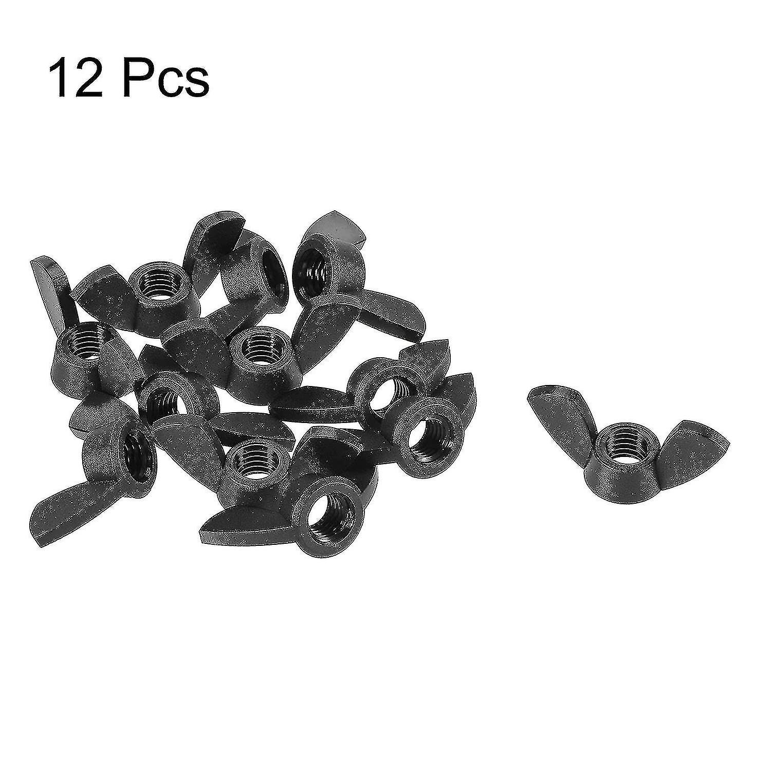 M8 Wing Nut Wing Nuts Nylon Hand Twist Tightening Fasteners Black 12pcs ...