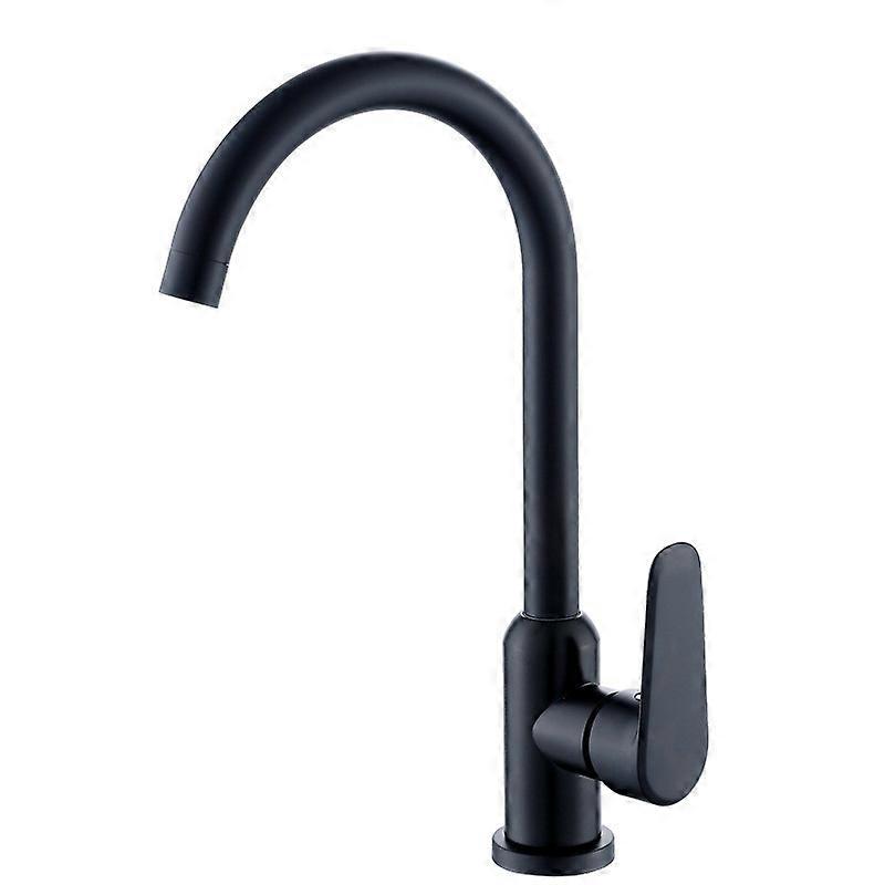 Kitchen Faucet High Spout Black Paint 360 Swivel Sink Mixer Tap Hot and ...