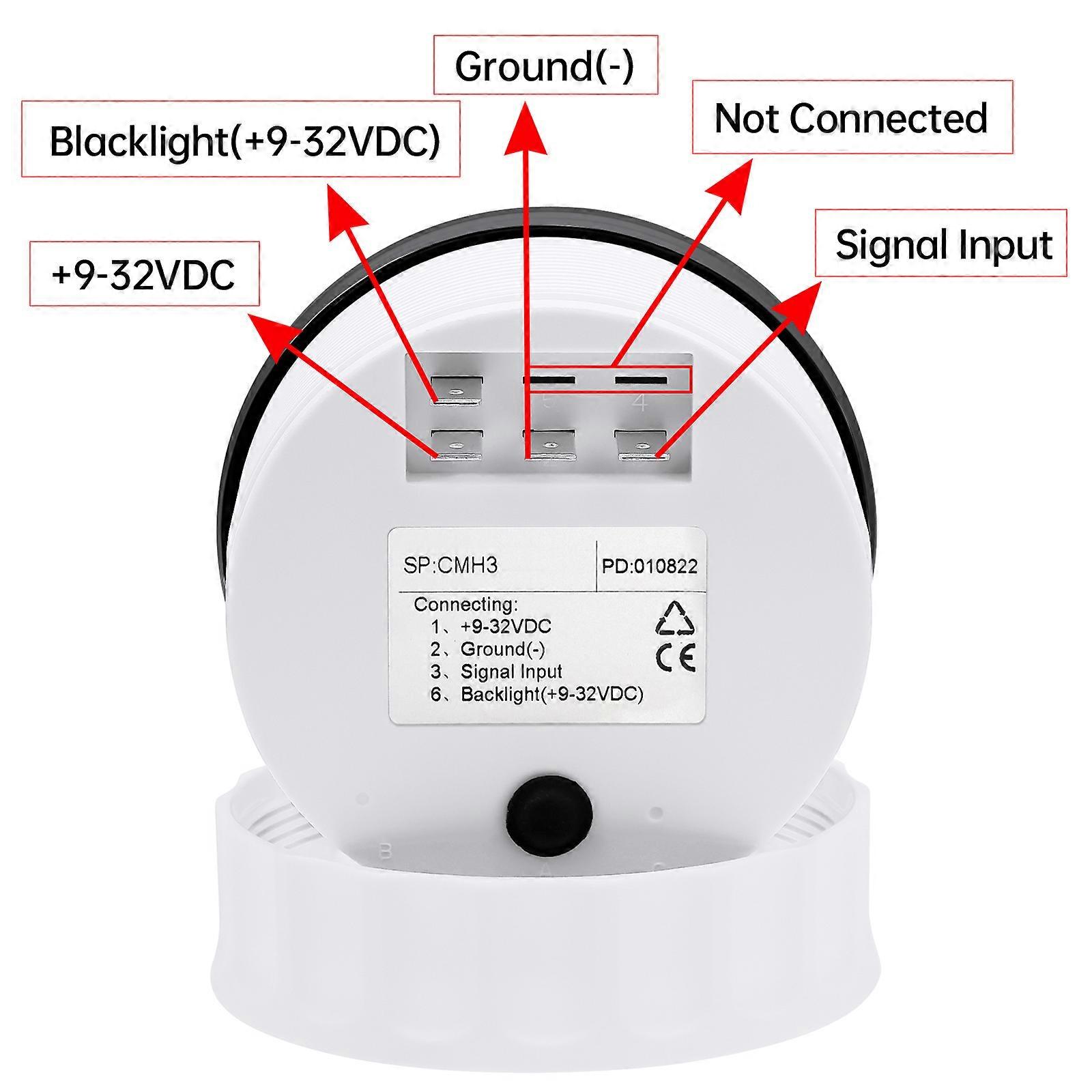 HD 3000 4000 6000 7000 8000 RPM 85MM Tachometer Tacho Gauge Red Light ...