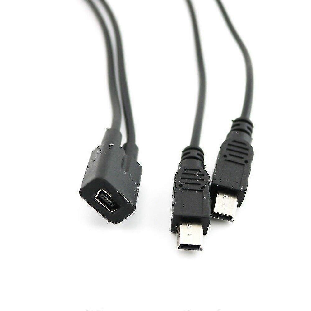 Mini Usb 2.0 Female To Dual 2 Male Splitter Y Extension Charger Adapter ...