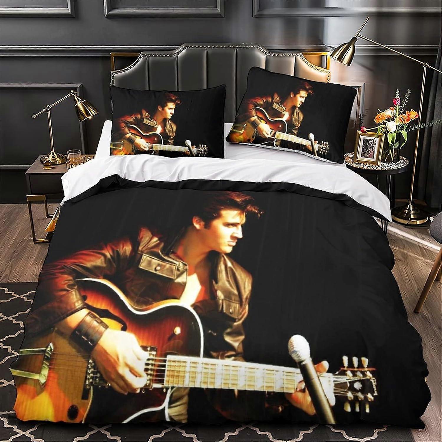 Elvis Presley Singer Bedding Set with Pillowcases, Rock 'n' Roll Duvet ...