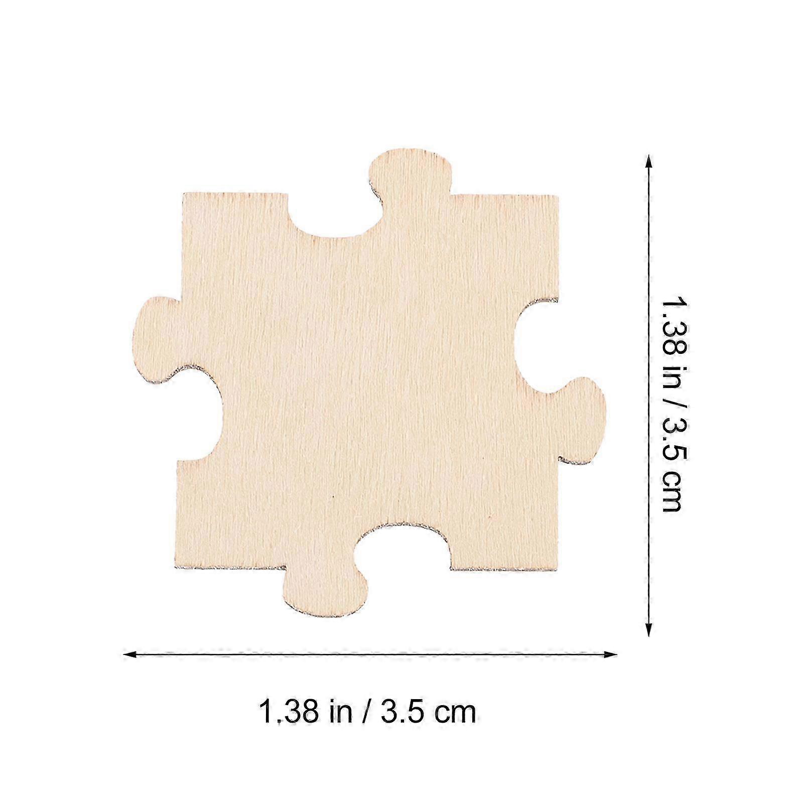 100pcs Blank Puzzle Pieces Unfinished Wood Puzzle Color Your Own ...