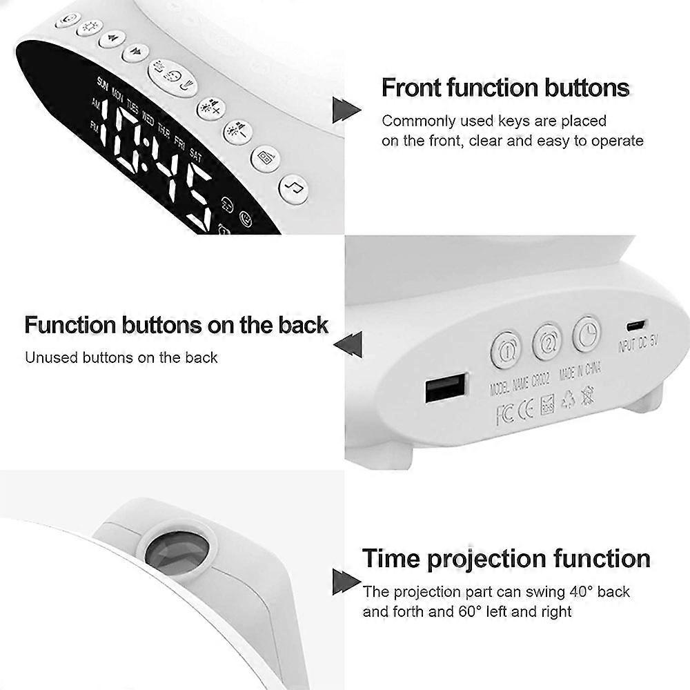 Wake Up Light Light Alarm Clock with Projection Daylight Alarm Clock ...