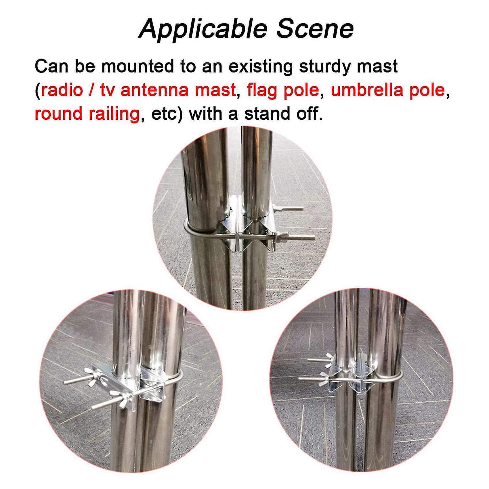 Double Antenna Mast Clamp V Jaw Block with U Bolts Heavy Duty Anti-Rust ...