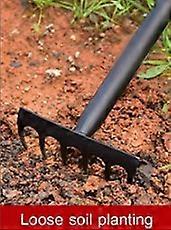 Garden Hand Rake, Mini Hand Cultivator, Heavy Duty Carbon Steel Garden ...