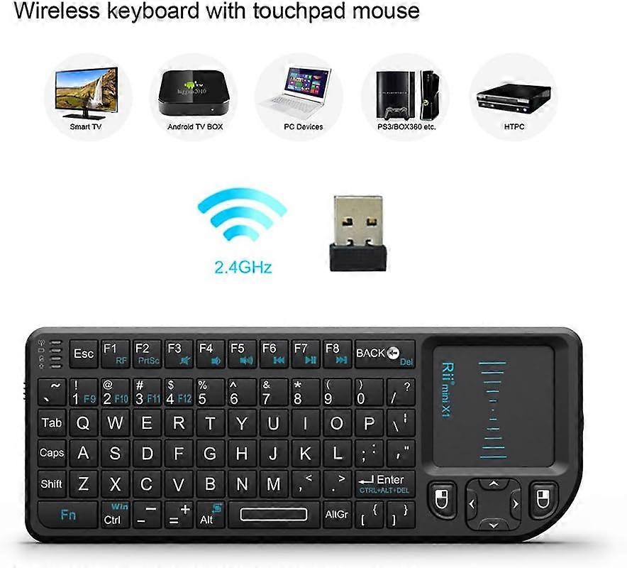 Mini Wireless Keyboard, With Touchpad Mouse, Lightweight Portable ...