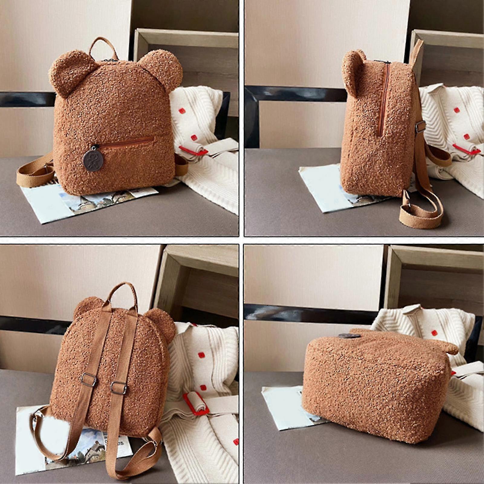 Bear Shape Backpack Innovative Cashmere Soft To Touch School Bags For ...