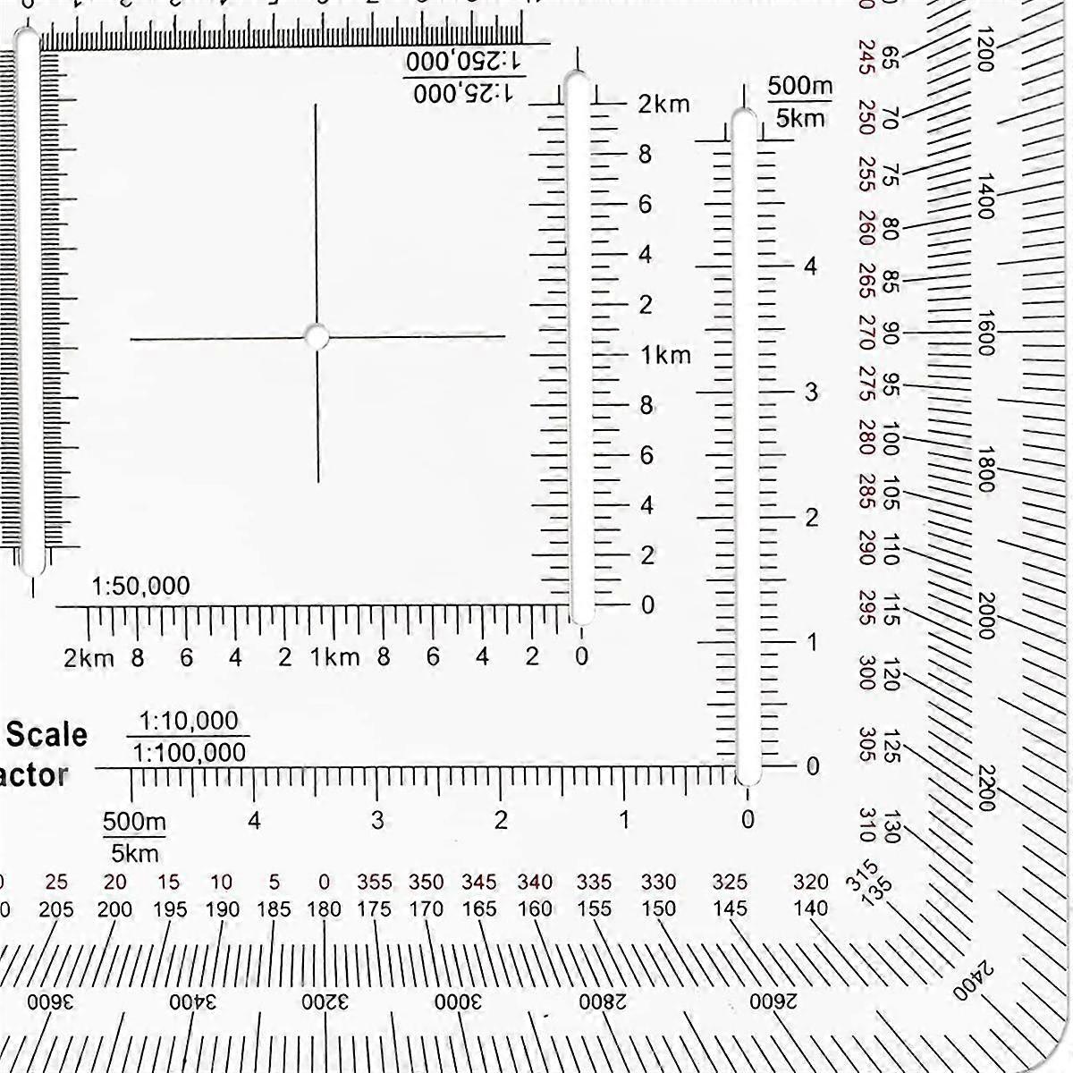 Square Coordinate Scale Protractor for Land Navigation, Style UTM/MGRS ...