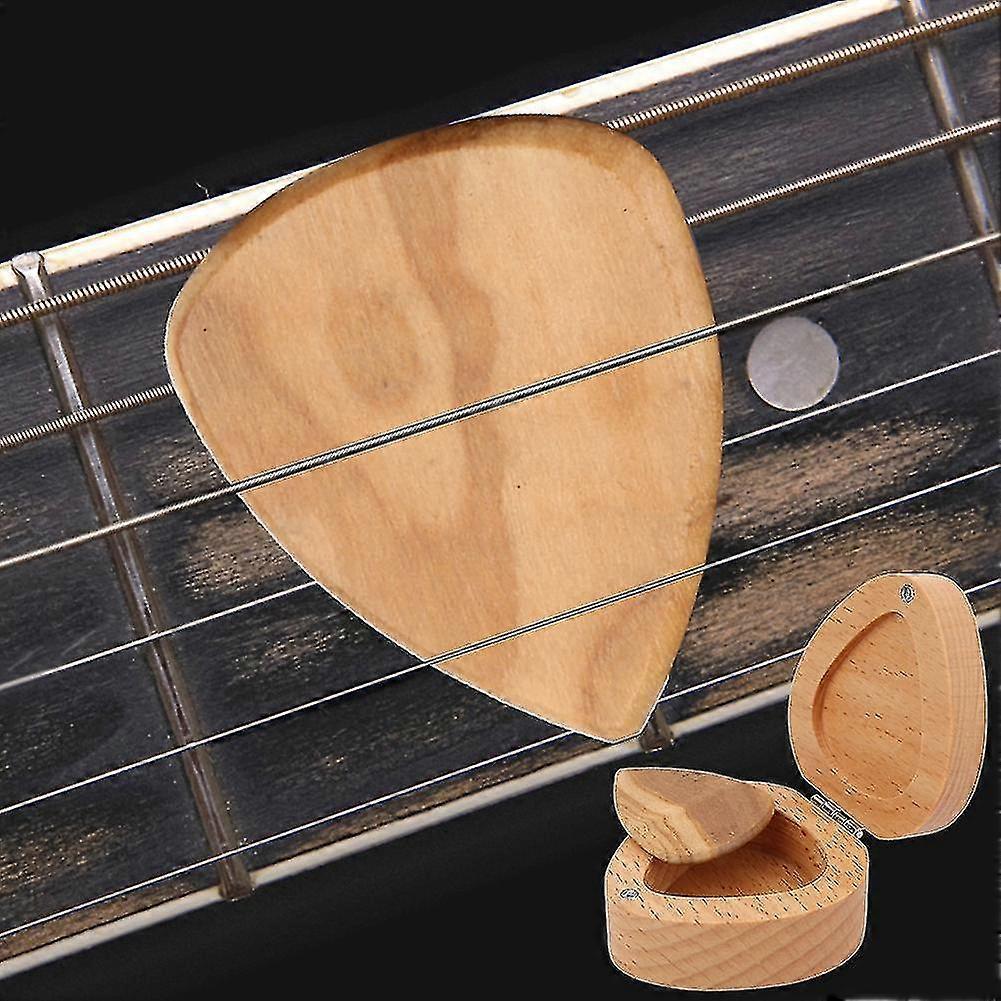 Wooden Guitar Picks Case Holder Container Plectrum Storage Box Musical ...