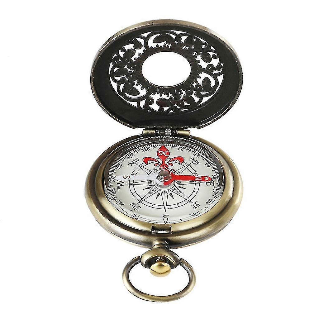 Vintage Bronze Compass Pocket Watch Design Outdoor Hiking Navigation ...