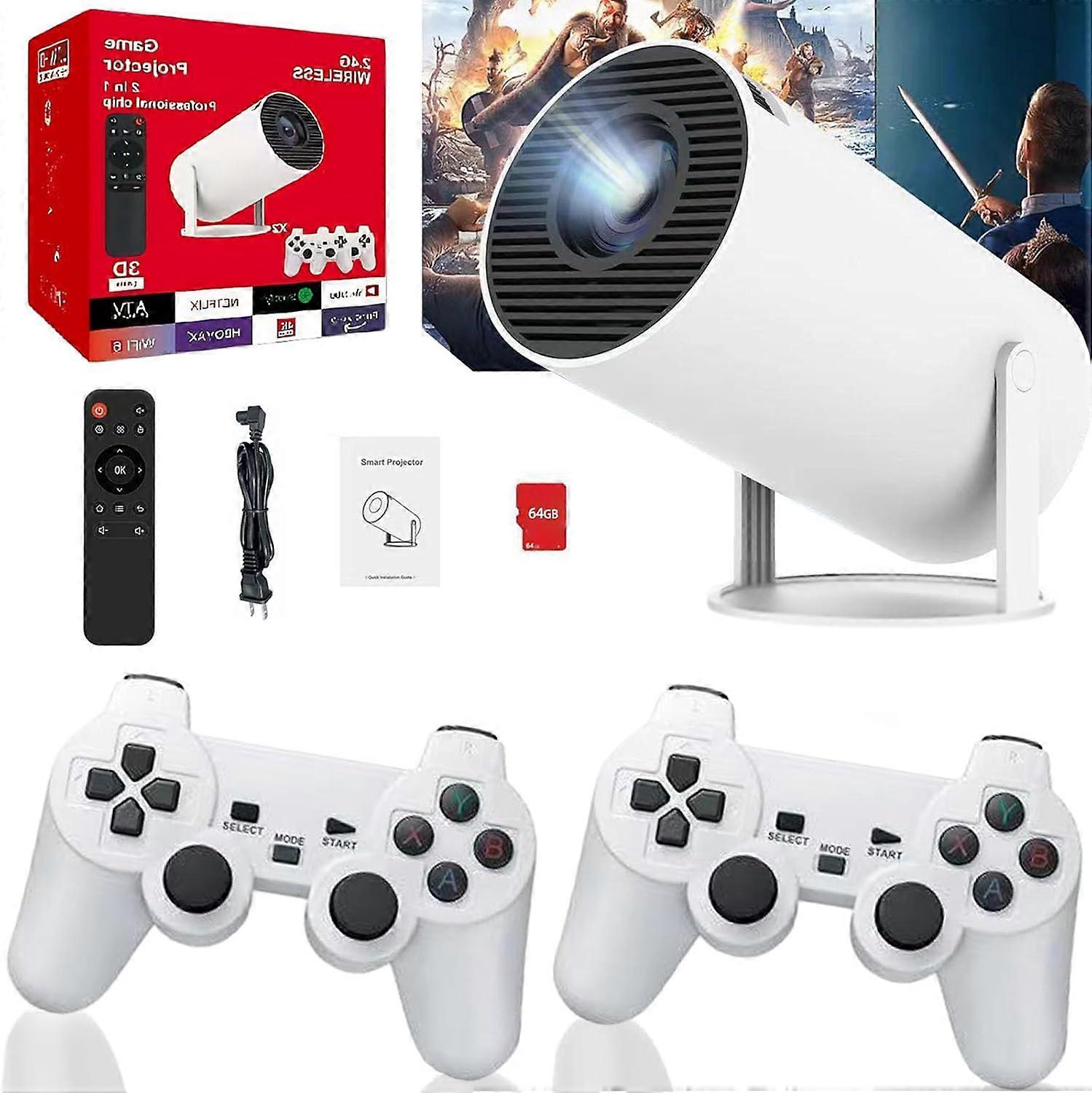 Projector, 4K Projector with Retro Gaming Console, Arcade Vision ...