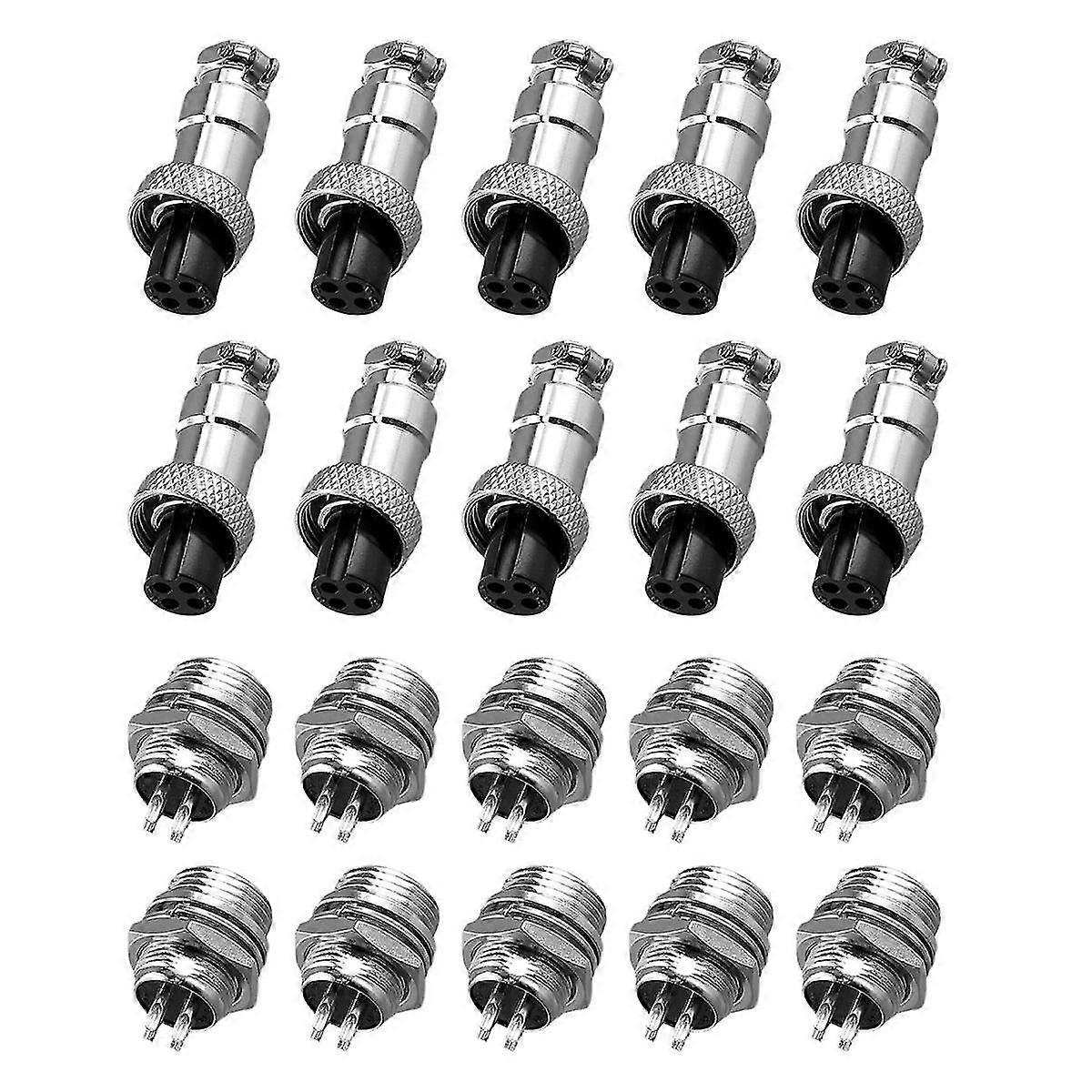 10set M12 4 Pin 12mm Aviation Connector Male + Female Circular Air ...