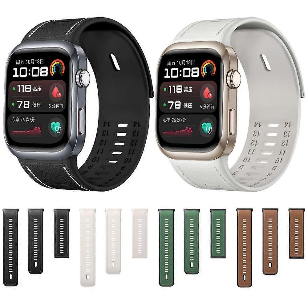 Hybrid Silicone Leather Watch Band For Huawei Watch D2 | Fruugo UK