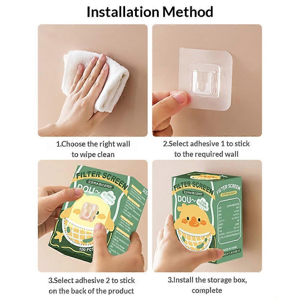 100pcs Drainage Net Pocket Wall-mounted Extraction Kitchen Sink Filter Doudou Duck Pool Leaking ...