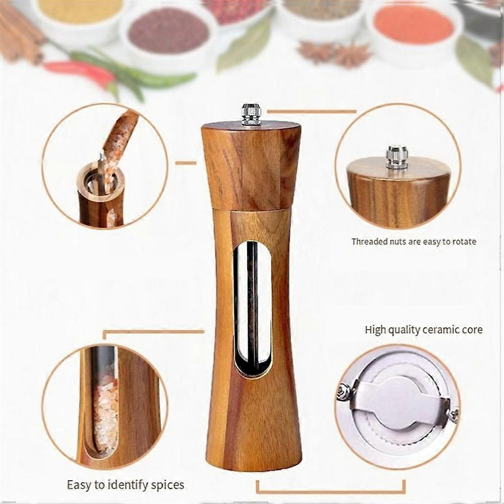 Pepper Mill Wood Salt and Pepper Mill Manual Salt Mill Spice Mill with ...