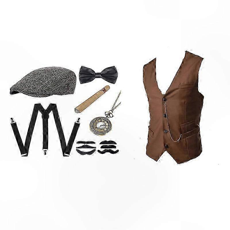Vintage 1920s Men's Vest and Accessory Set Steampunk Style Waistcoat ...