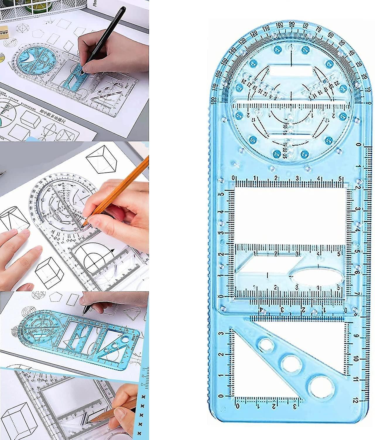 Multifunctional Geometric Ruler, Mathematics Drawing Ruler, Geometric ...