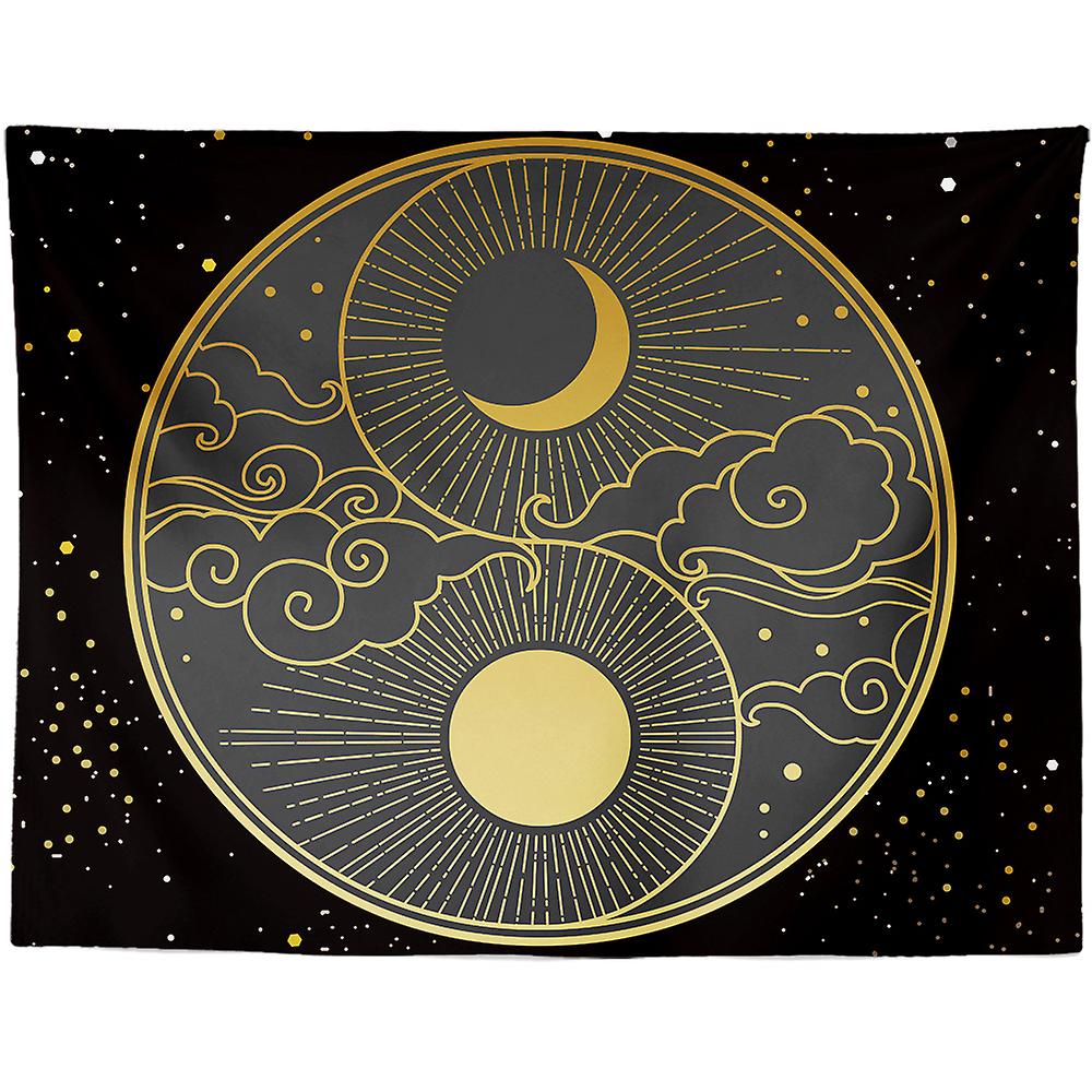 Sun and Moon Tapestry Tai Chi Wall Hanging Auspicious Cloud Yin Yang ...