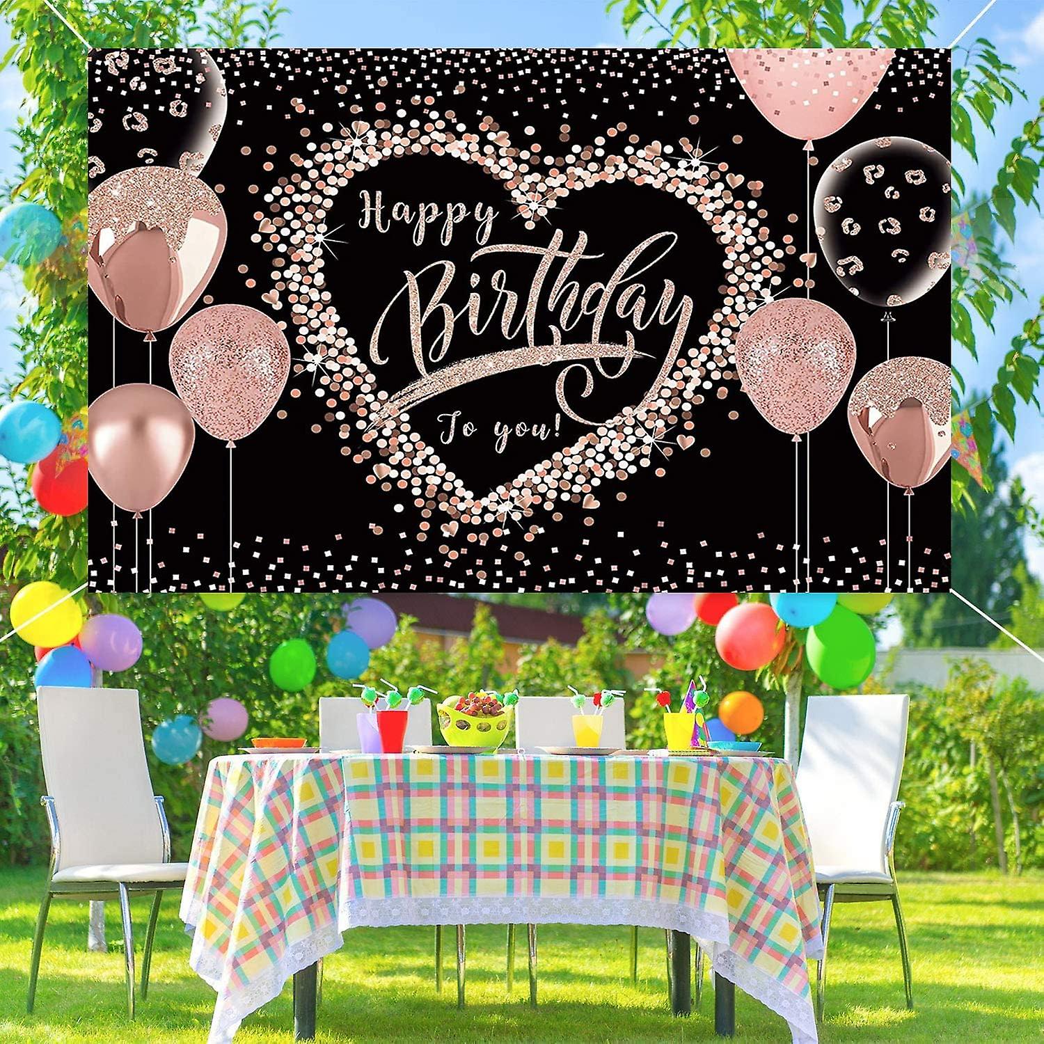 Happy Birthday To You Backdrop Glitter Rose Gold Happy Birthday ...