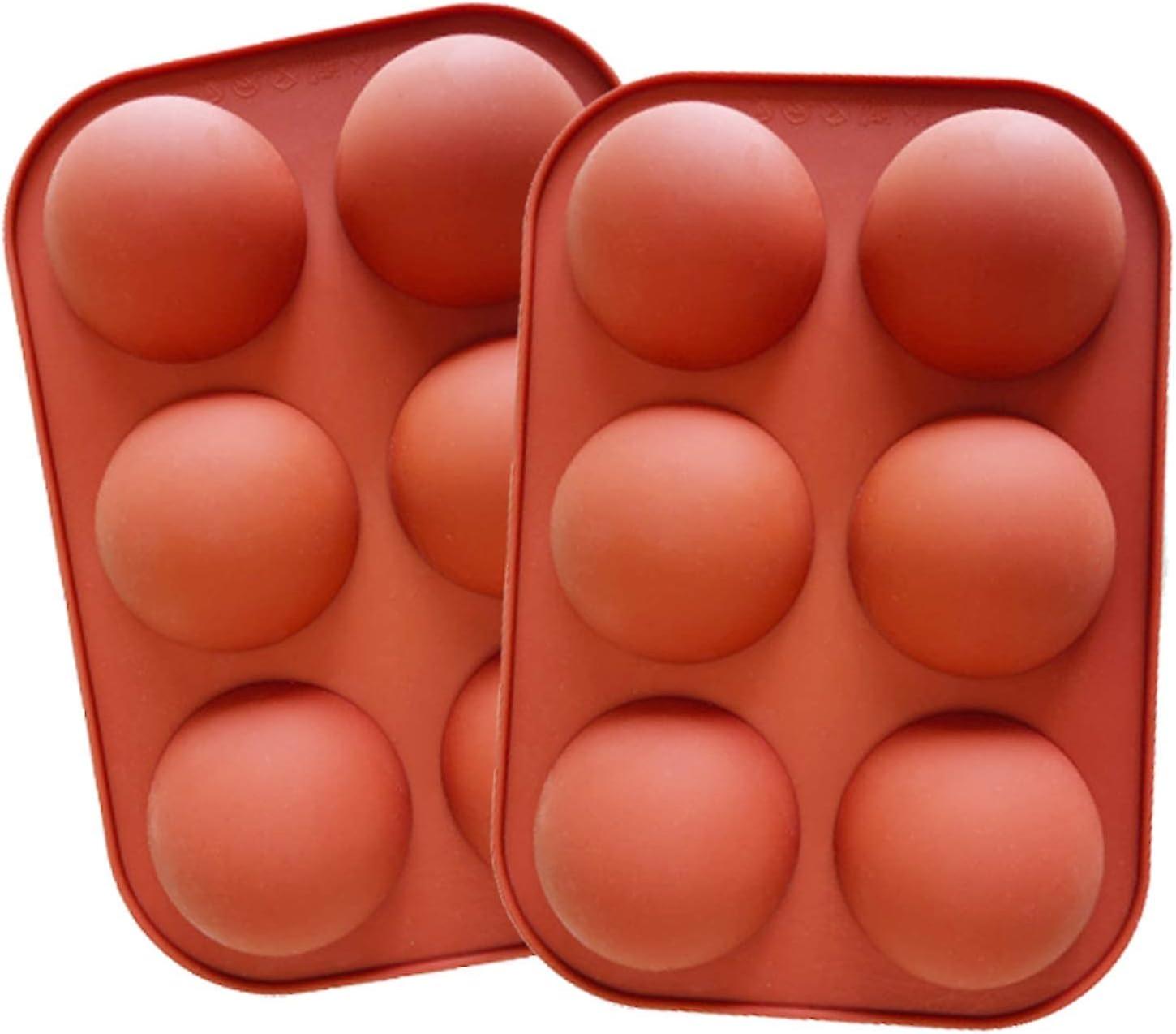 Half Sphere Silicone Mold, 2 Packs Silicone Baking Molds, Round Mold ...