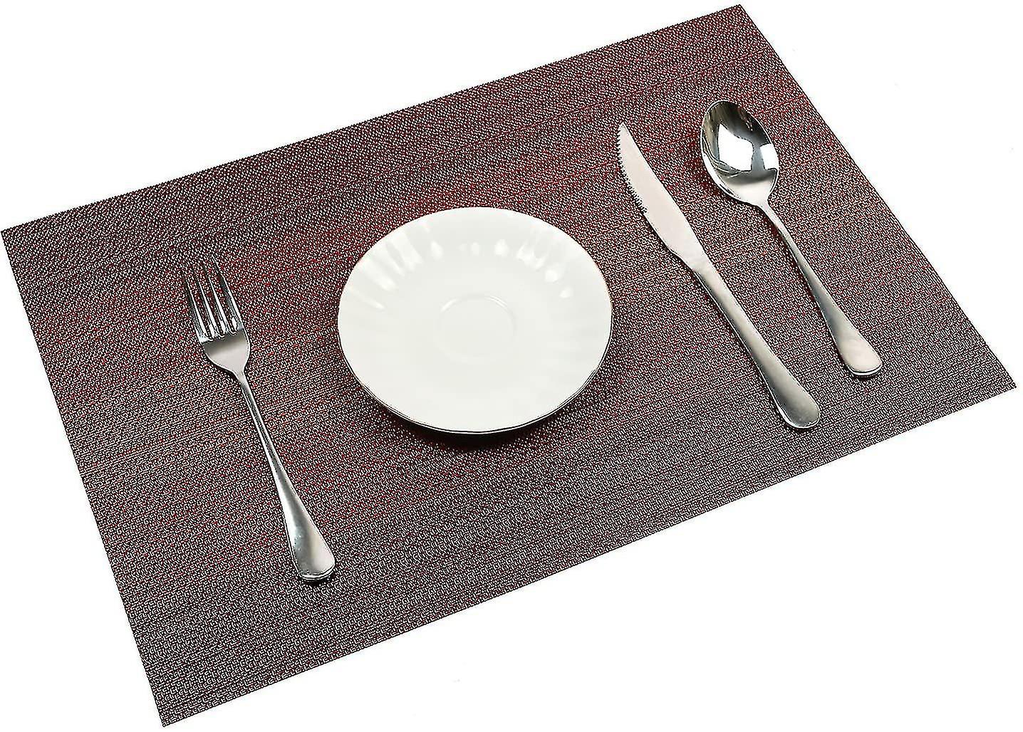 Placemats Set For Dining Table Plastic Woven Vinyl Place Mats Wipe ...