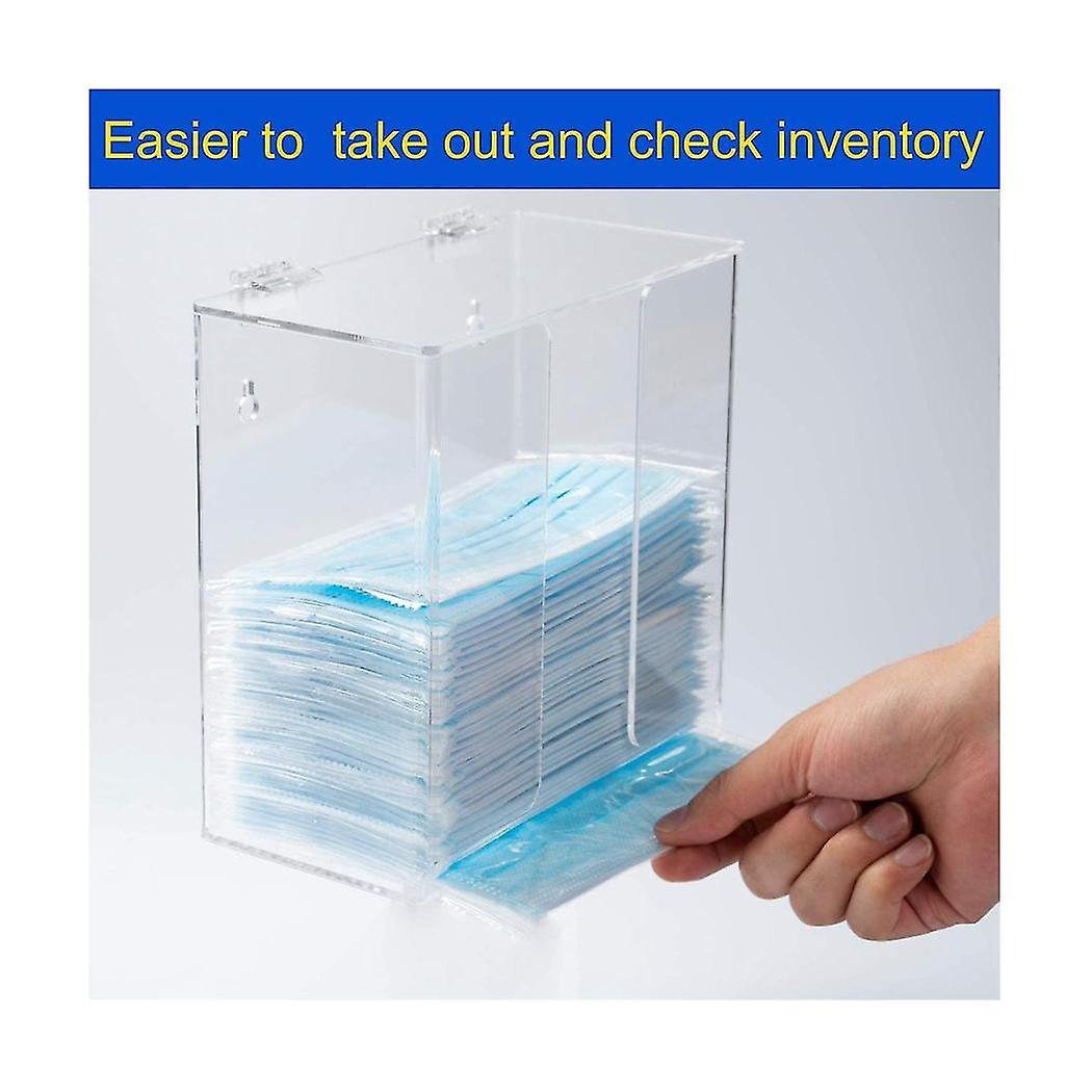 Face Mask Dispenser Box Acrylic Glove Holder Station With Lid For ...