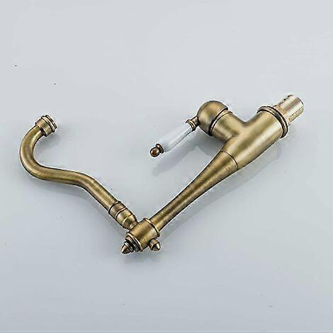 Vintage Brass Kitchen Faucet, 360 Swivel Antique Kitchen Faucet, High ...