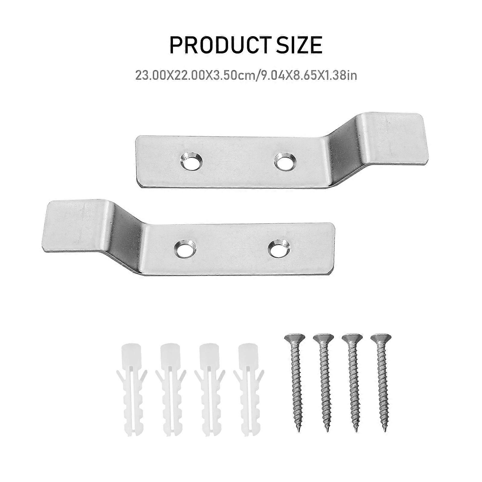 2 Sets Wall Mounted Urinal Support Urinal Fixed Hook Stainless Steel ...
