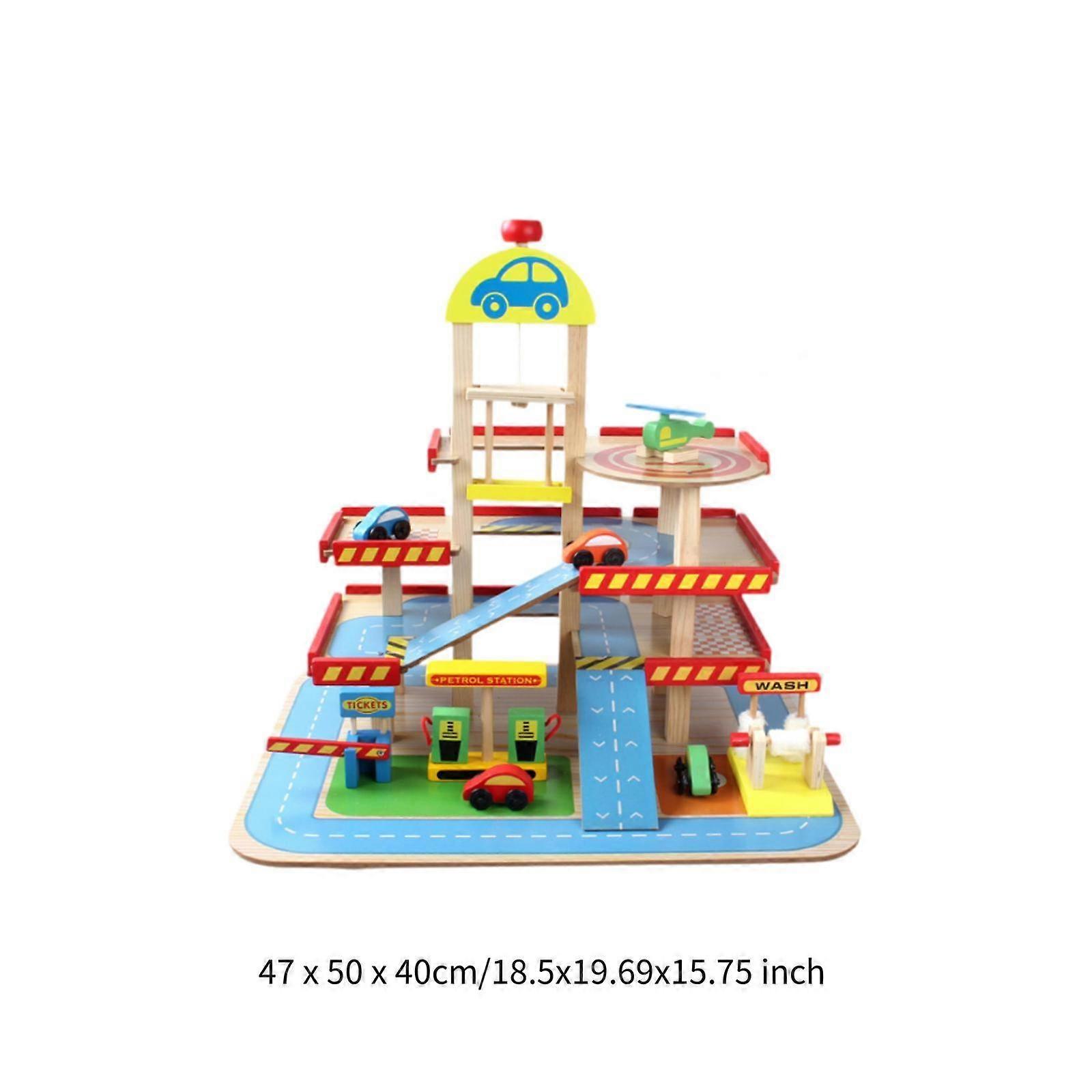 Play Garage Playset Interactive Cars Ramps Educational Three Tier ...