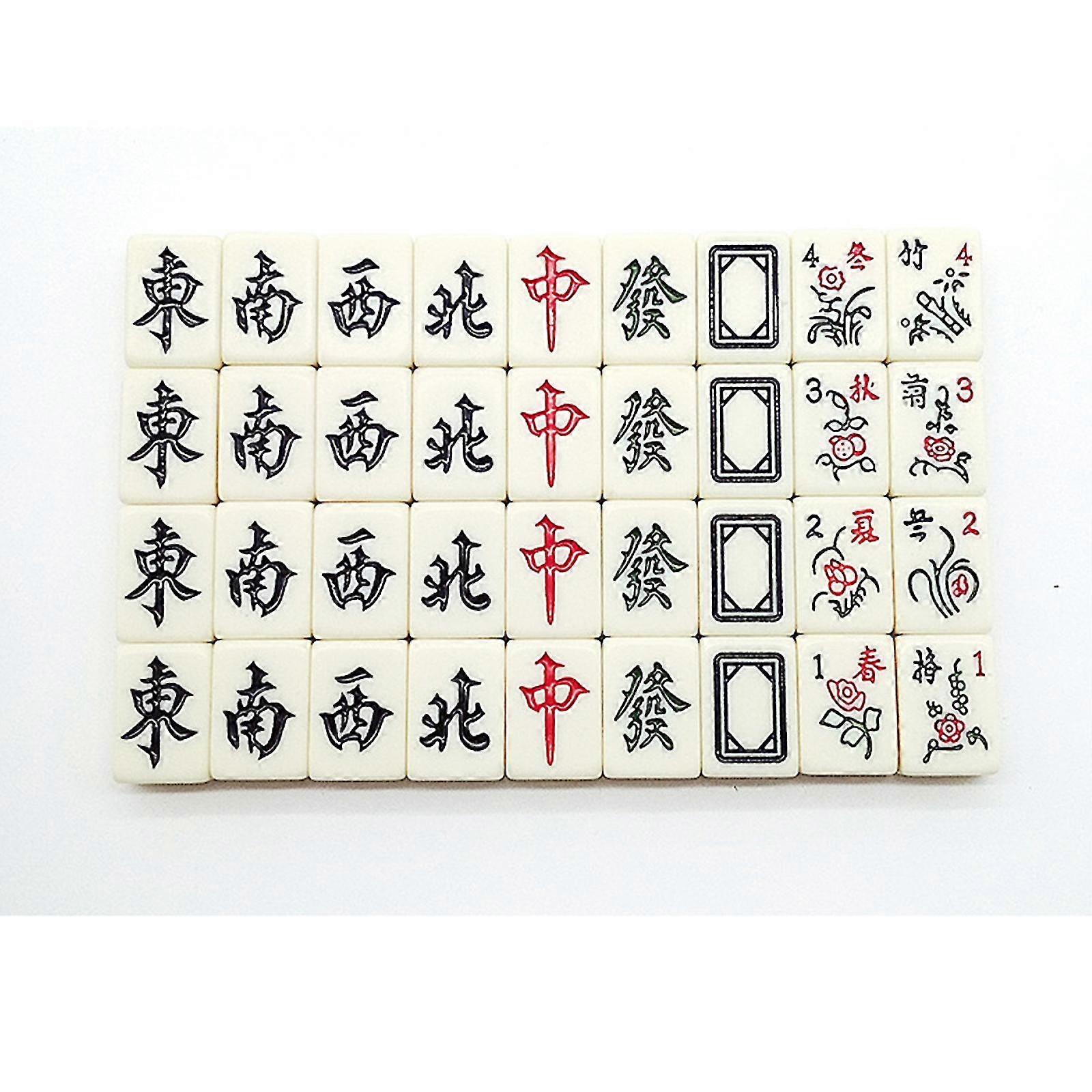 Vintage Mahjong Rare 144 Tiles Mah-jong Set Bamboo Piece W/ English ...