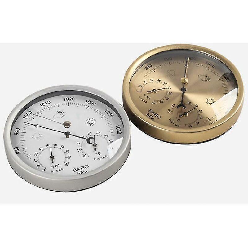 Barometer, weather station with barometer and thermometer, three-piece ...
