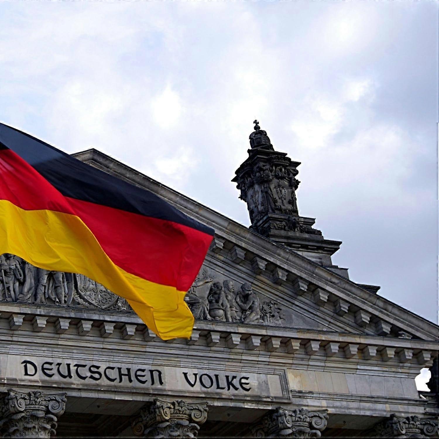 Tyskland Flagga Deutschland BannerMässing Ögla i varje hörn, Enhetsdag ...