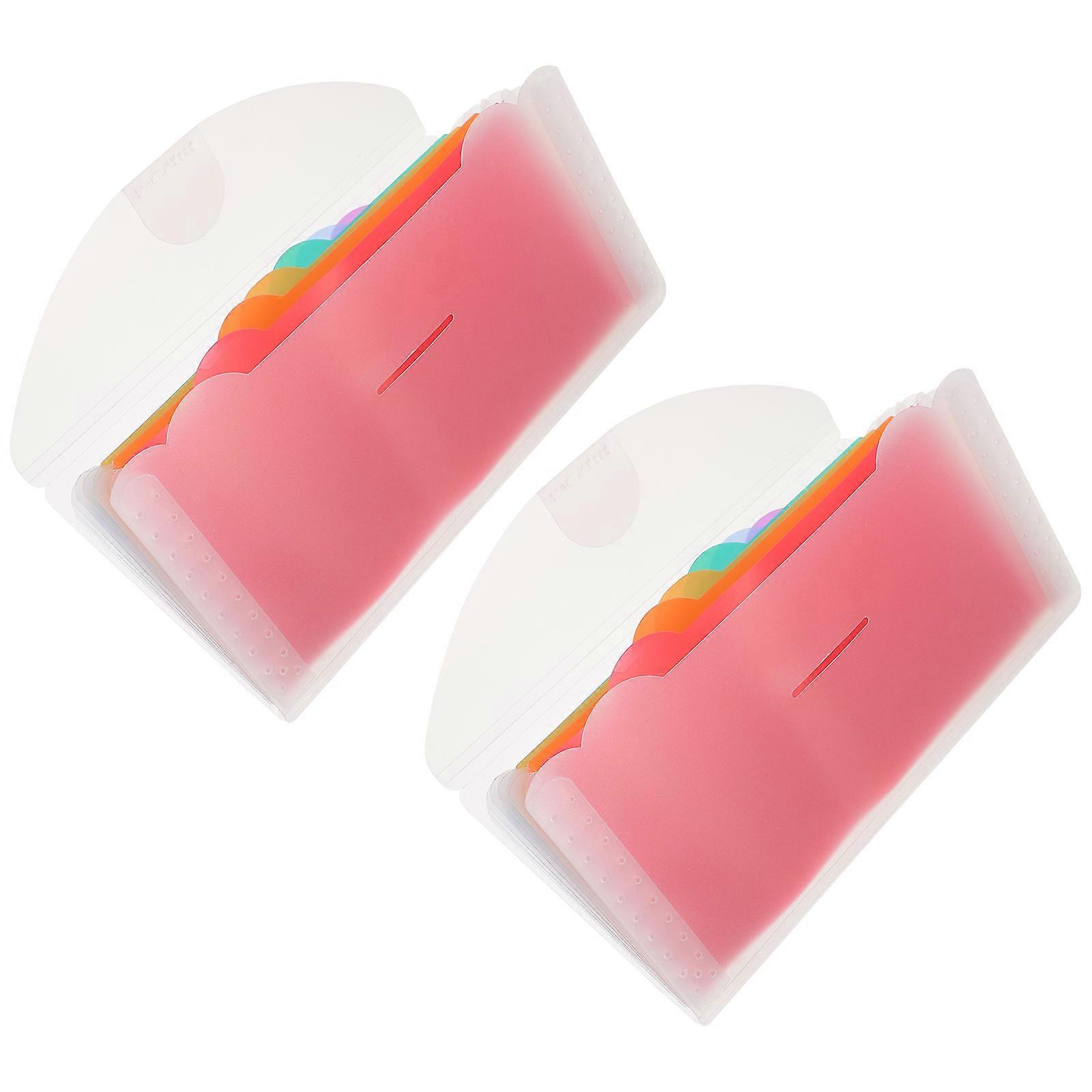 2Pcs Receipt Organizer File Folder Plastic Accordion Folder Small ...