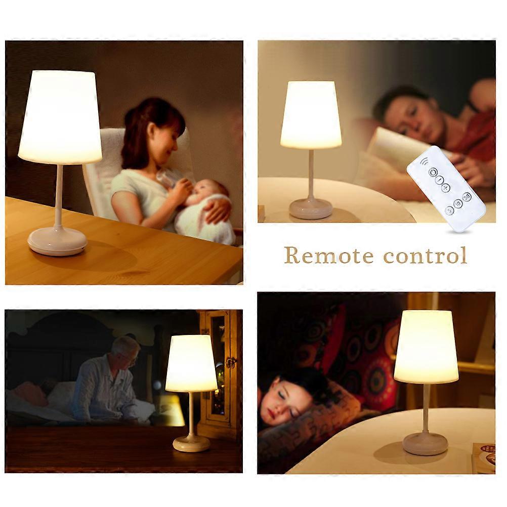 Remote Control LED Bedside Table Lamp USB Charging Bedroom Night Light ...