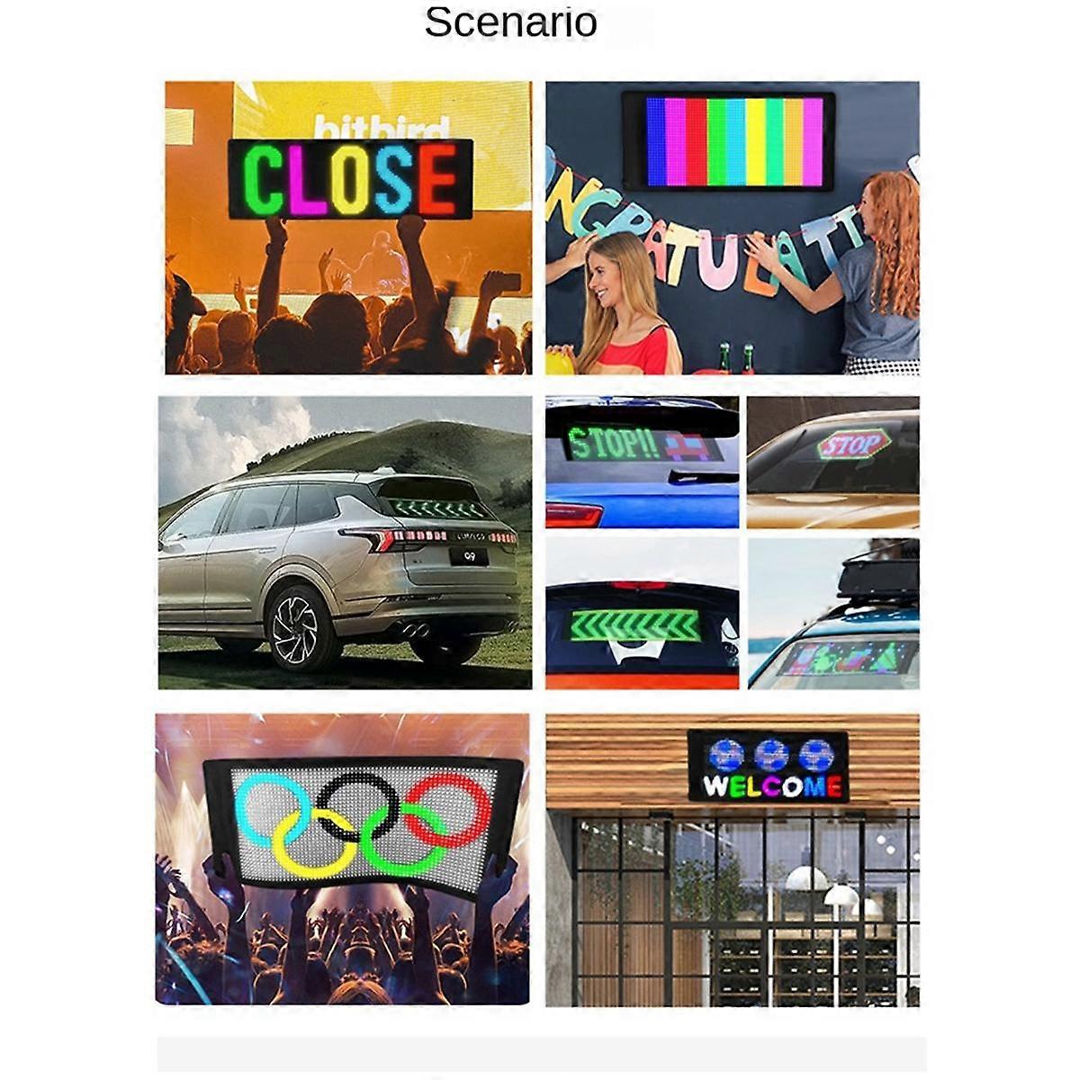 Car LED Screen Signage Flexible Display Scrolling Information ...