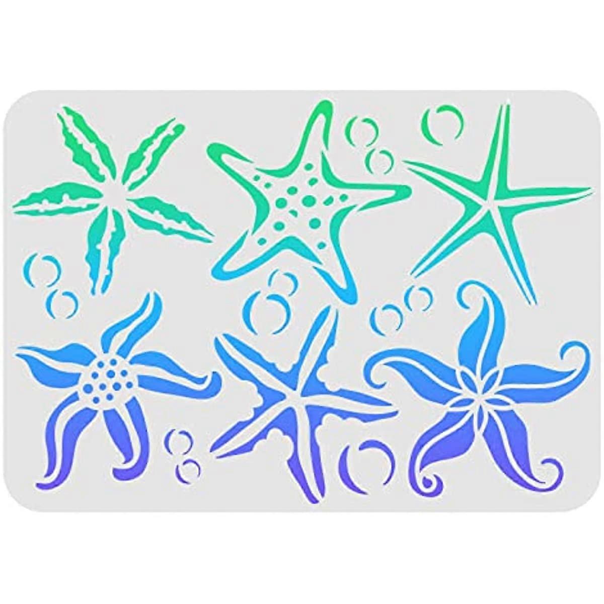Starfish Stencil 11.7x8.3 inch 8 Starfish Drawing Template Reusable ...
