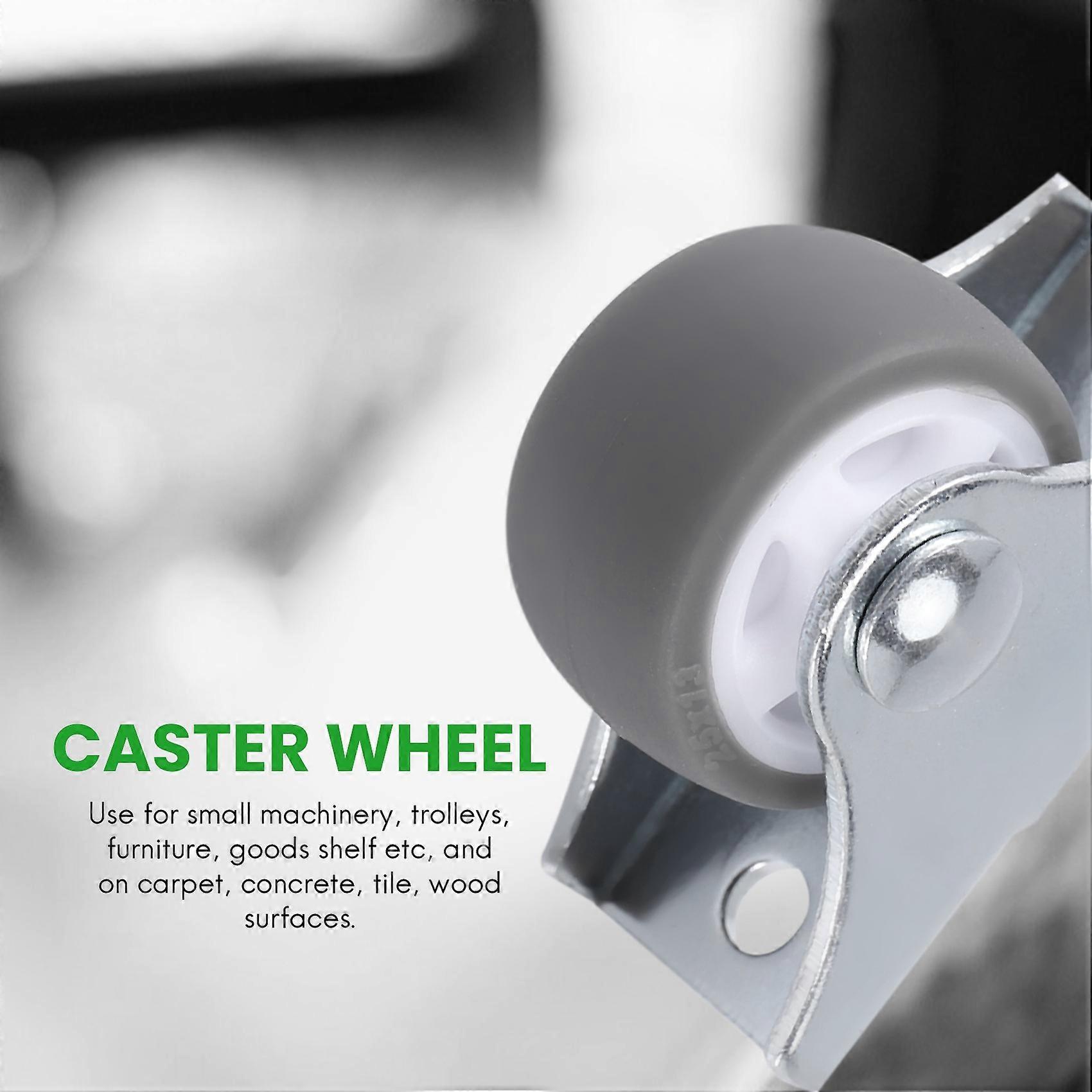 8PCS TPE Caster Wheels Duty Fixed Casters with Rigid Non-Swivel Base ...