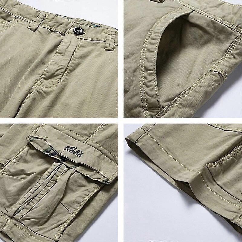 Men Summer Solid Cargo Shorts Men Cotton Casual Military Style Shorts ...