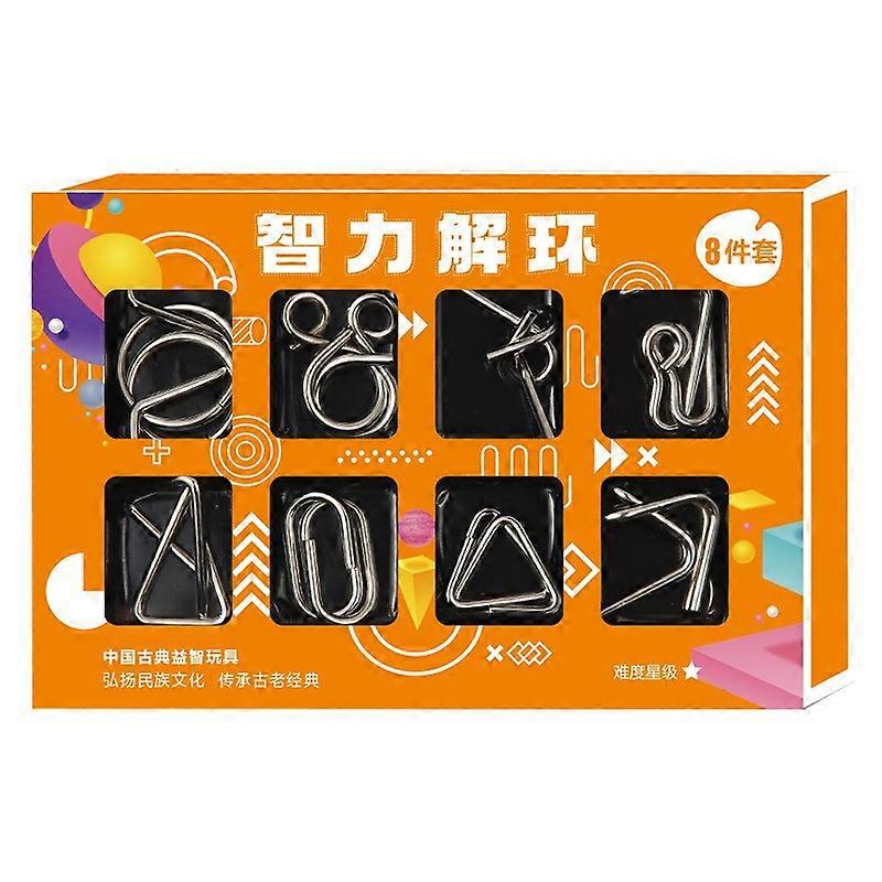 Metal Wire Puzzle (Set of 16, ), Puzzle, Quiz, Ring Unlocking Game ...