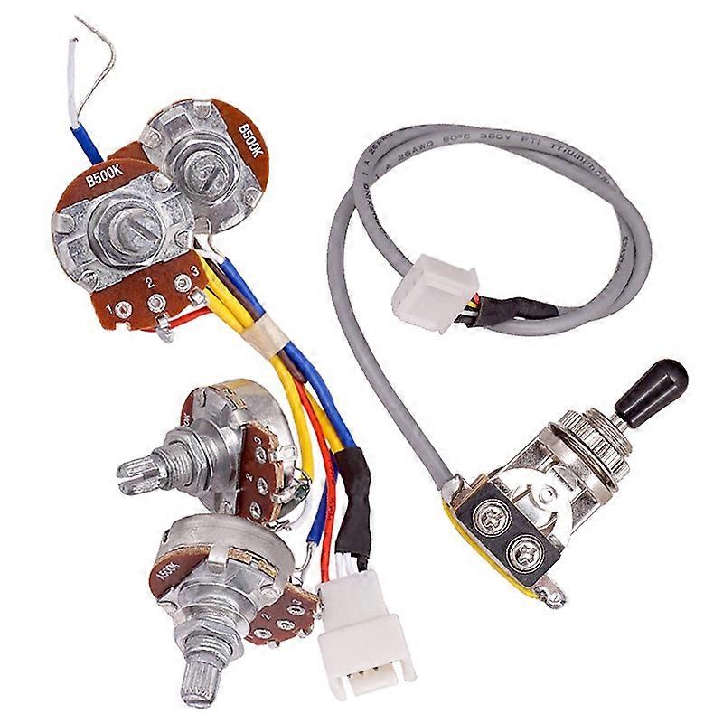 2X Lp Electric Guitar Pickups Circuit Wiring Harness 2T2V 500K Pots 3 ...