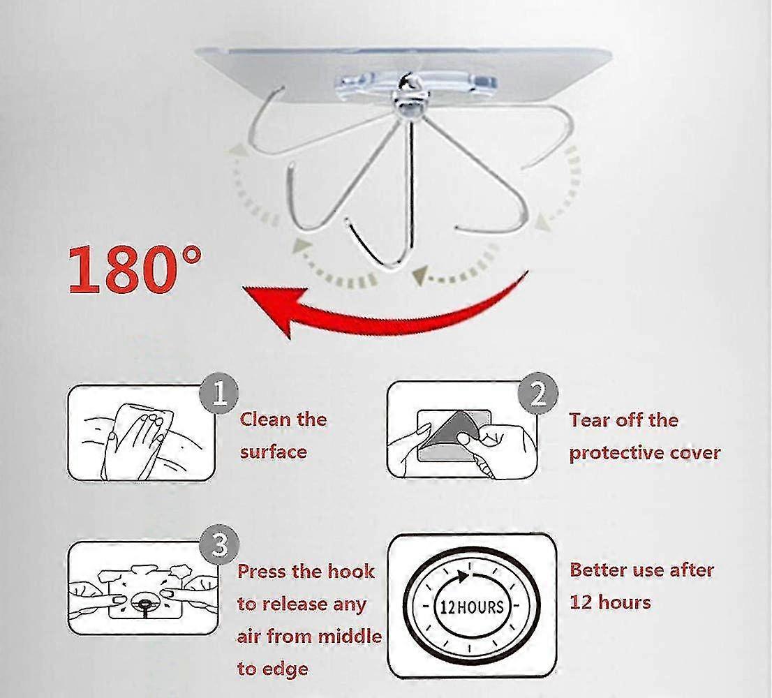 Adhesive Hooks Kitchen Wall Hooks- 24 Packs Heavy Duty 13.2lb(max) Nail ...