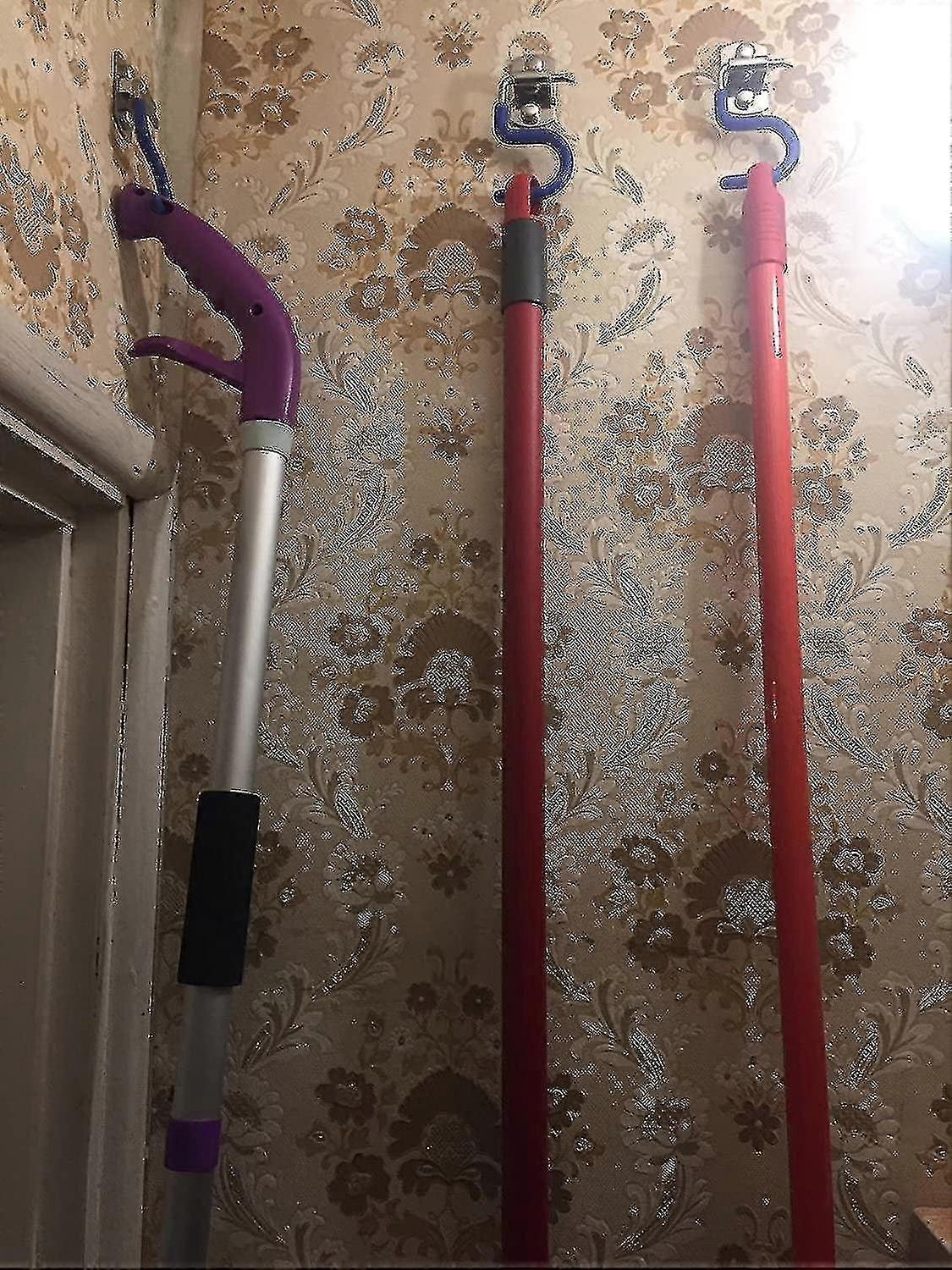 Mop Broom Holder Organizer, 8 Pcs S-type Wall Mounted Cleaning Tools ...