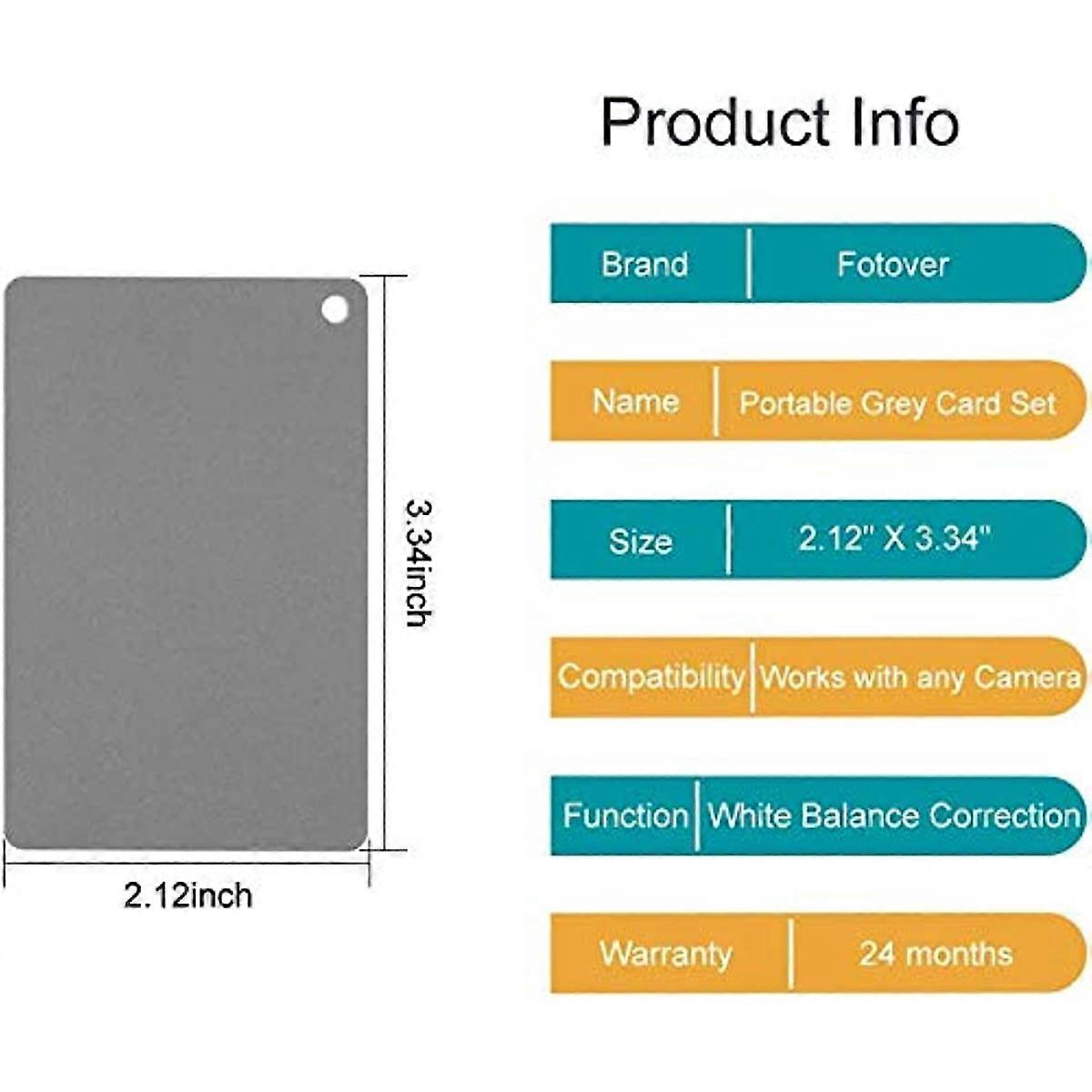 Lelesta Grey Card White Balance Card 3 in 1 Digital Color Correction ...
