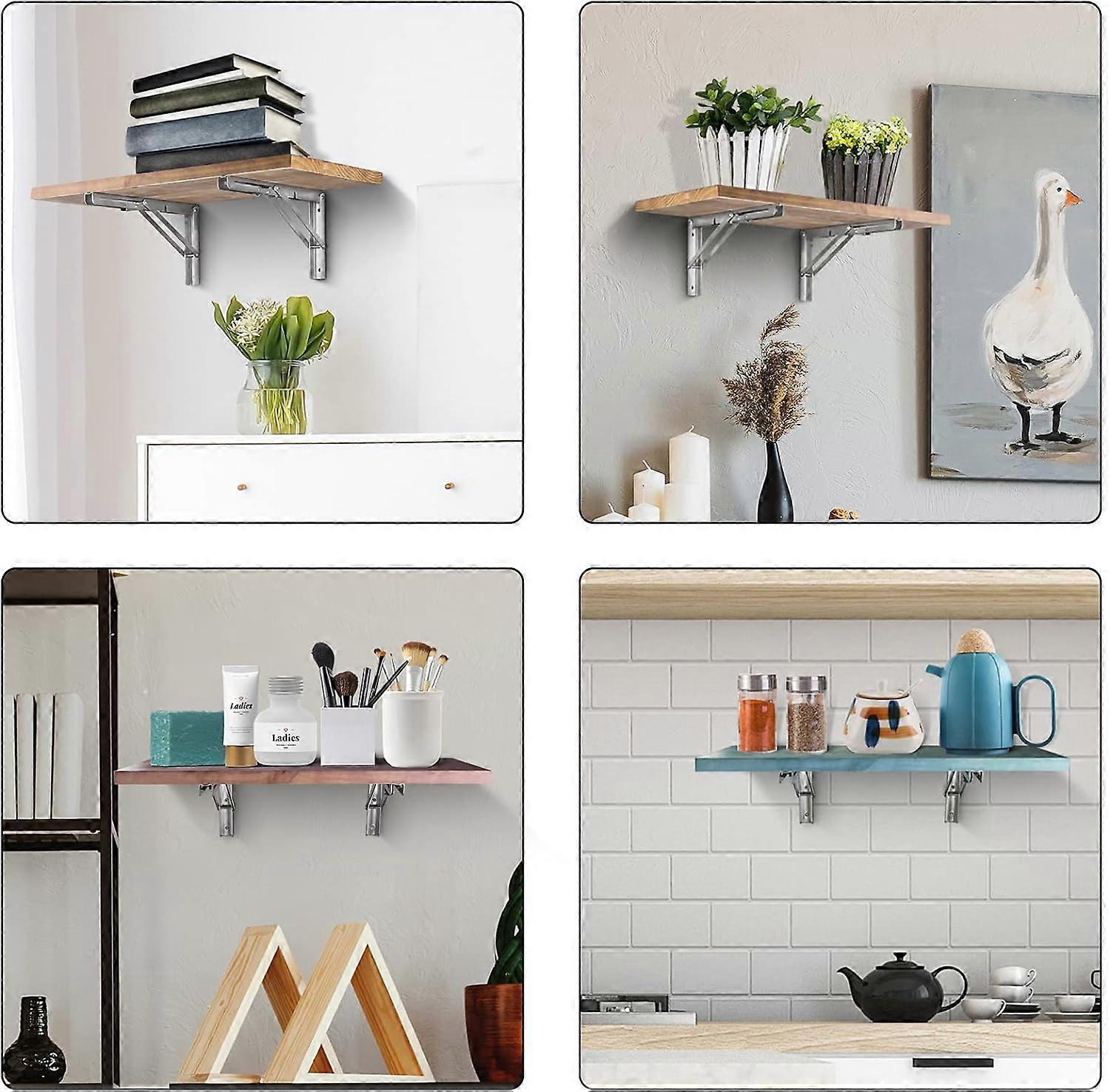 Sammenklappeligt hyldebeslag 30", kraftigt foldbart vægbeslag i ...