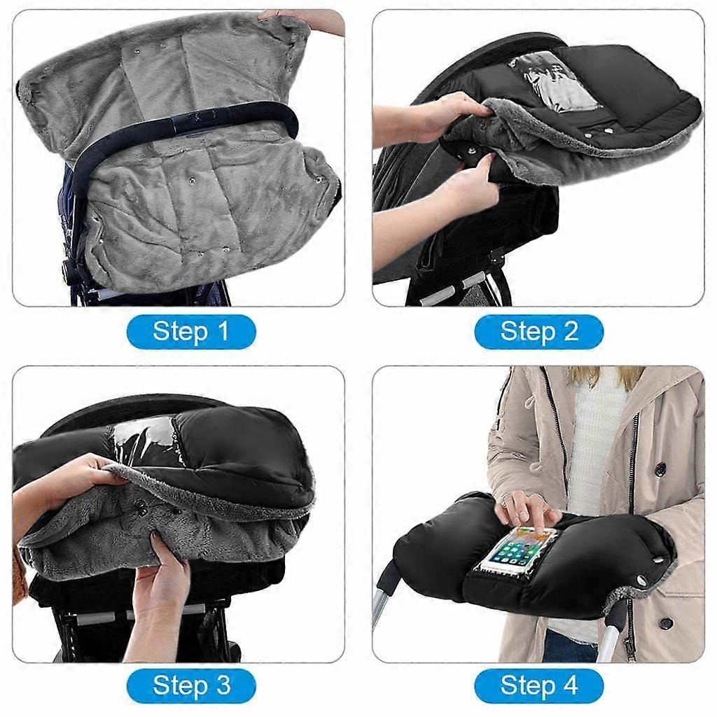Hand Warmer, Buggy Gloves Fleece Inside Hand Muff With Mobile Phone ...