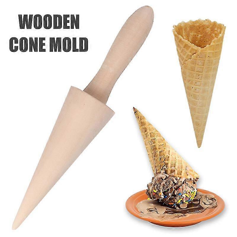 Wooden Ice Cream Cone Mold Bakeware Baking Tools Waffle Making Kitchen ...